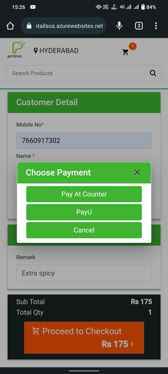 eRetail Cybertech - prana QSR Mobile app for iOS and Android Devices in 2022